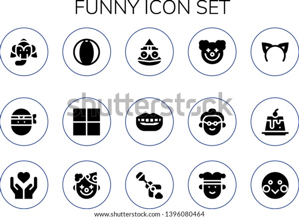 Funny Icon Set 15 Filled Funny Stock Vector (Royalty Free) 1396080464 ...
