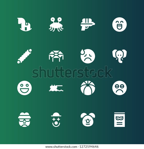 Funny Icon Set Collection 16 Filled Stock Vector (Royalty Free ...