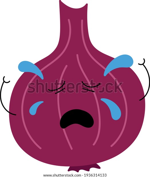 Funny Illustration Crying Onion Face Hands Stock Vector (Royalty Free ...