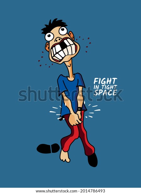 A funny illustration of Fight in Tight Space. Useful for cartoon ...