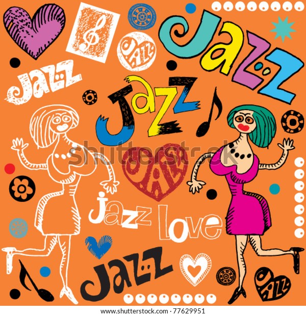Funny Jazz Doodles Stock Vector (Royalty Free) 77629951 | Shutterstock