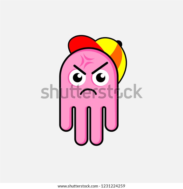 Funny Jellyfish Angry Stock Vector (Royalty Free) 1231224259 | Shutterstock