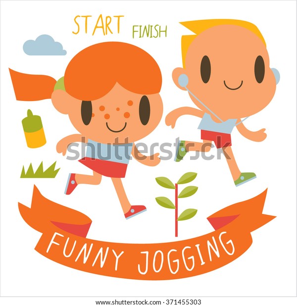Funny Jogging Illustration Vector Cartoon Comic Stock Vector (Royalty ...