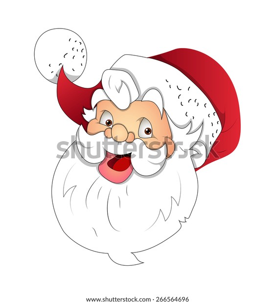 Funny Laughing Santa Face Stock Vector (Royalty Free) 266564696 ...