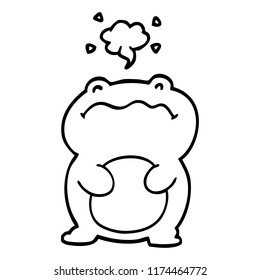 Funny Line Drawing Cartoon Frog Stock Vector (Royalty Free) 1174464772 ...