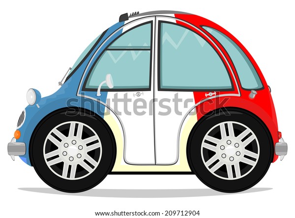 Funny Little Car Vector Illustration Comic Stock Vector (Royalty Free ...