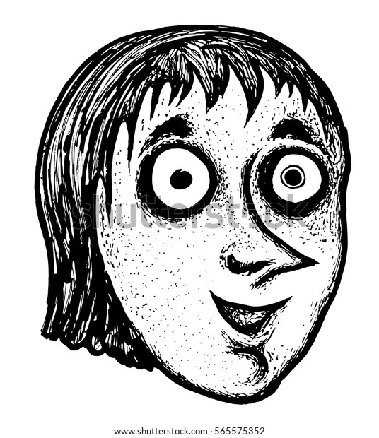 Funny Little Face Comic Book Style Stock Vector (Royalty Free ...