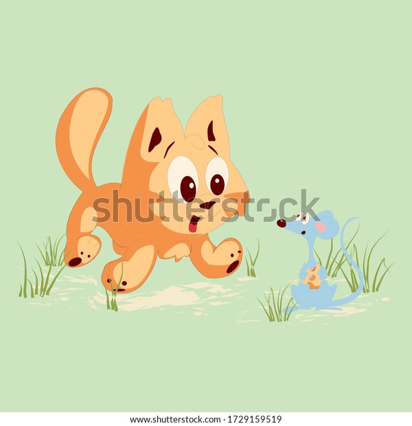 Funny Little Kitty Mouse Vector Character Stock Vector (Royalty Free ...