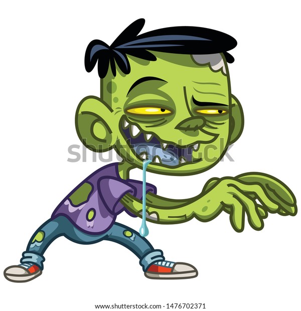 Funny Little Zombie Cartoon Zombie Vector Stock Vector (Royalty Free ...