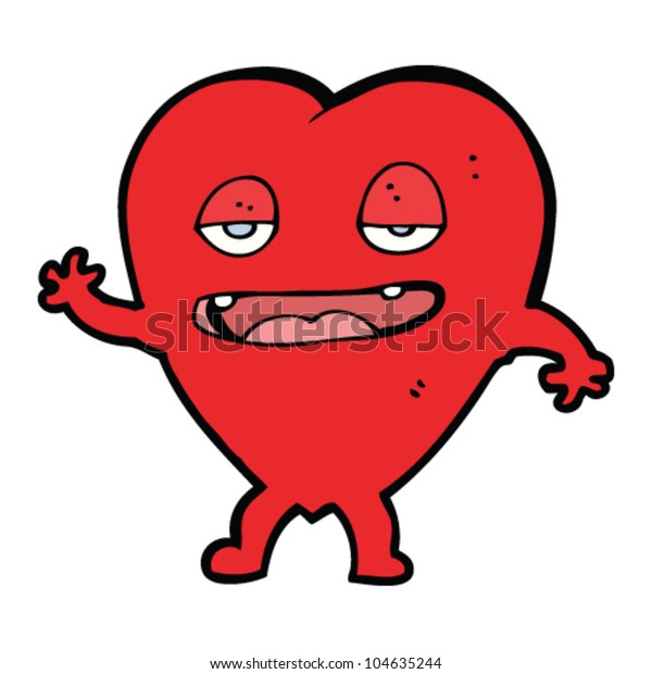 Funny Love Heart Cartoon Character Stock Vector (Royalty Free) 104635244