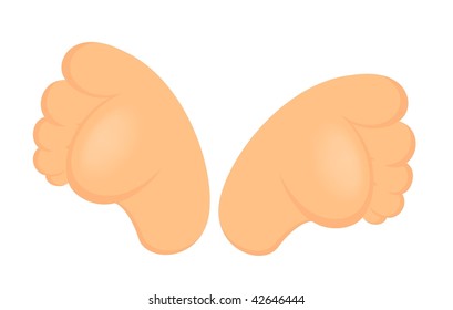 Funny Ludicrous Feet On White Background Stock Vector (Royalty Free ...