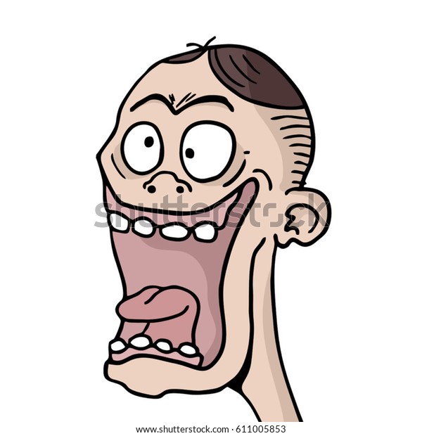 Funny Man Face Illustration Stock Vector (Royalty Free) 611005853 ...