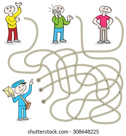 Funny Maze Game Help Postman Send Stock Vector (Royalty Free) 308648225 ...