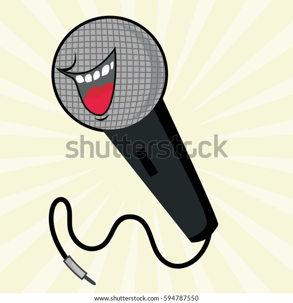 Funny Microphone Vector Stock Vector (Royalty Free) 594787550 ...