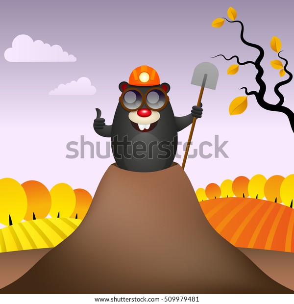 Funny Mole Digs Lucky Smiling Vector Stock Vector (Royalty Free ...