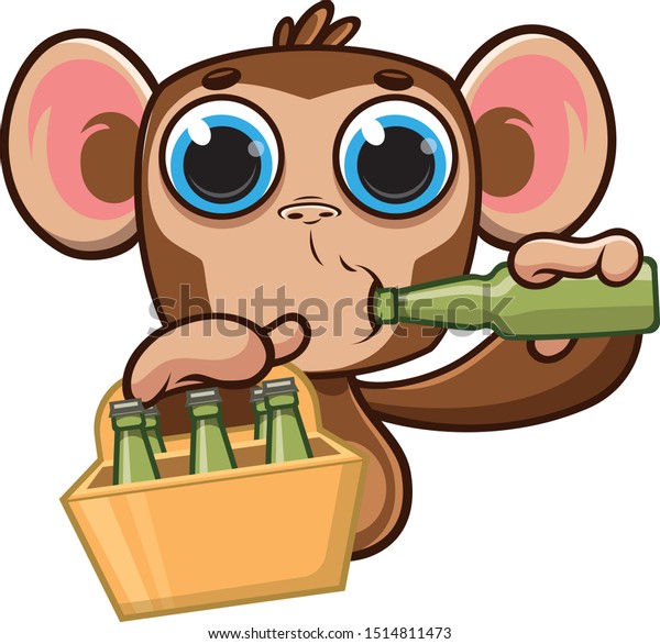 Funny Monkey Emotions Sticker Pack Stock Vector (Royalty Free ...