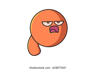 Funny Monster Tired Vector Illustration Isolated: vector de stock ...