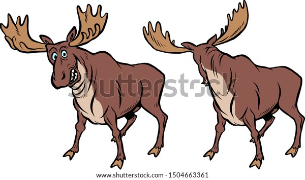 Funny Moose Funny Reaction Comic Cartoon Stock Vector (Royalty Free ...