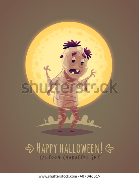 Funny Mummy Ancient Egyptian Body Halloween Stock Vector (Royalty Free ...