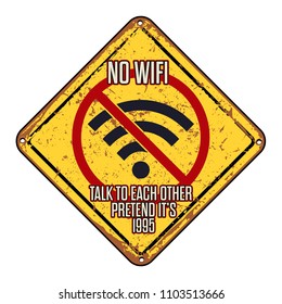 Funny No Wifi Sign Vector Stock Vector (Royalty Free) 1103513666 ...