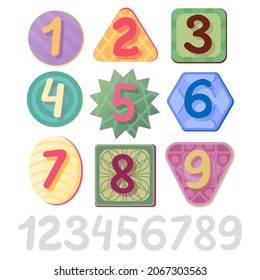 Funny Numbers Bundle Colorful Cartoon Icons Stock Vector (Royalty Free ...