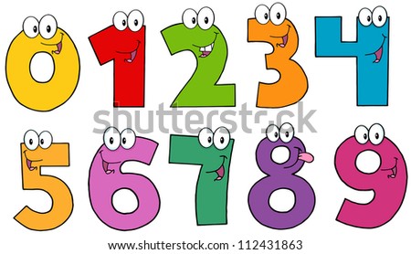 Funny Numbers Cartoon Mascot Characters Vector 库存矢量图（免版税） 112431863 ...