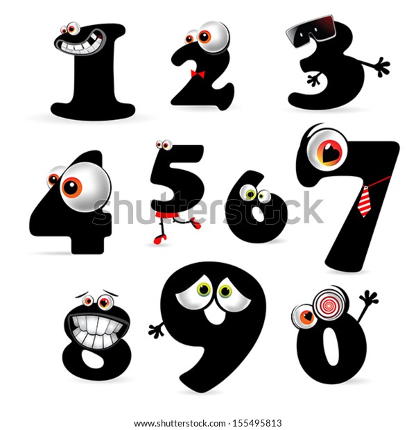 Funny Numbers Collection Smile: Stock-Vektorgrafik (Lizenzfrei) 155495813 | Shutterstock