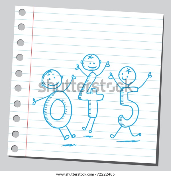 Funny Numbers People Stock Vector (Royalty Free) 92222485 | Shutterstock