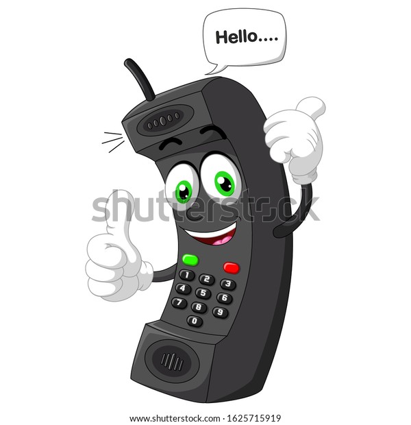 Funny Old Cell Phone Cartoon Stock Vector (Royalty Free) 1625715919 ...