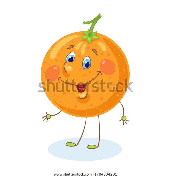 Funny Orange Cartoon Style Isolated On Stock Vector (Royalty Free ...