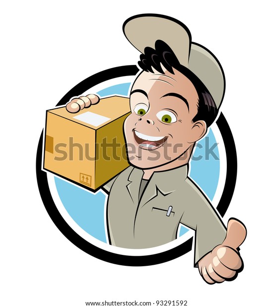 Funny Parcel Service Cartoon Stock Vector (Royalty Free) 93291592 ...