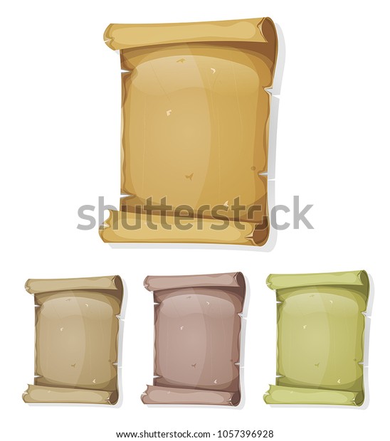 Funny Parchment Scroll Set Game Ui Stock Vector (Royalty Free ...