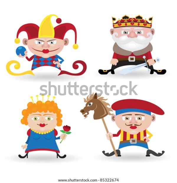 Funny People Collection Knave King Queen Stock Vector (Royalty Free ...