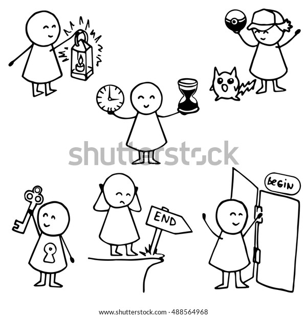 Funny People Icons Vector Illustration Start Stock Vector (Royalty Free ...