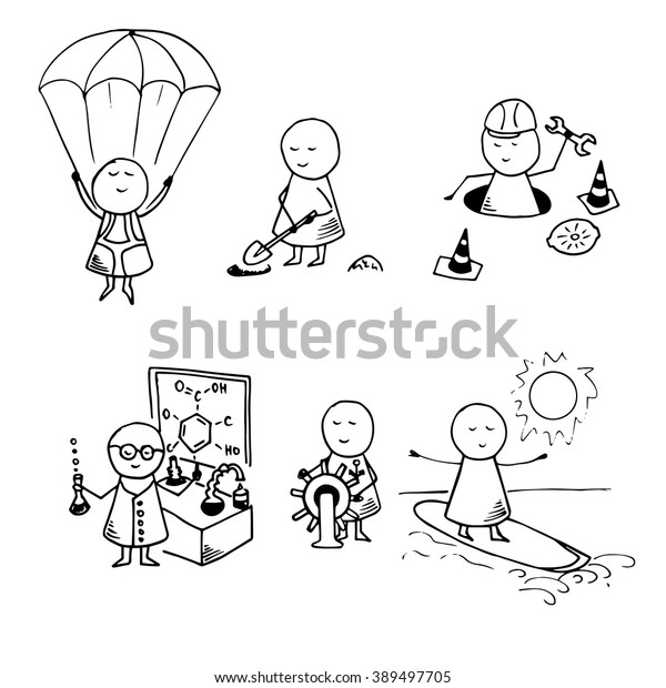 Funny People Icons Vector Set Stock Vector (Royalty Free) 389497705 ...