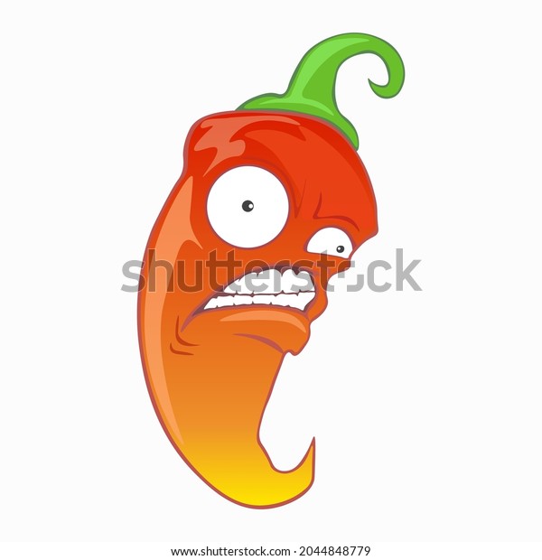Funny Pepper Cartoon Pepper Drawn Funny Stock Vector (Royalty Free ...