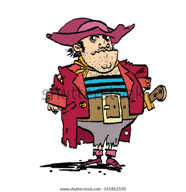 Funny Pirate Captain Cartoon Style Vector Stock Vector (Royalty Free ...