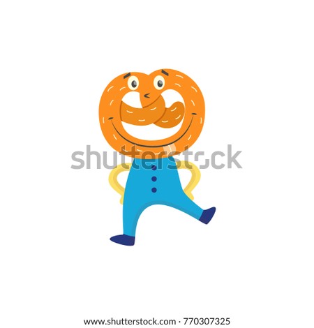 Funny Pretzel Character Human Face Dressed Stock Vector (Royalty Free ...