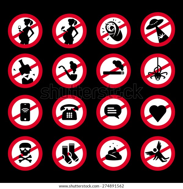 Funny Prohibited Symbols 库存矢量图（免版税）274891562 | Shutterstock