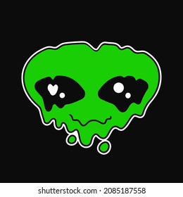 Funny Psychedelic Alien Melt Smile Facevector Stock Vector (Royalty ...