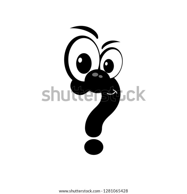 Funny Question Mark Cartoon Style Black Stock Vector (Royalty Free ...