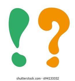 Funny Question Mark Exclamation Point Flat: เวกเตอร์สต็อก (ปลอดค่า ...