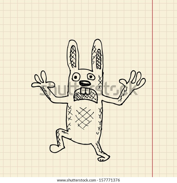 Funny Rabbit Sketch Your Design Vector Stock Vector (Royalty Free ...