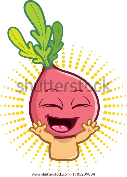 Funny Radish Stickers Vector Emoji Stock Vector (Royalty Free ...