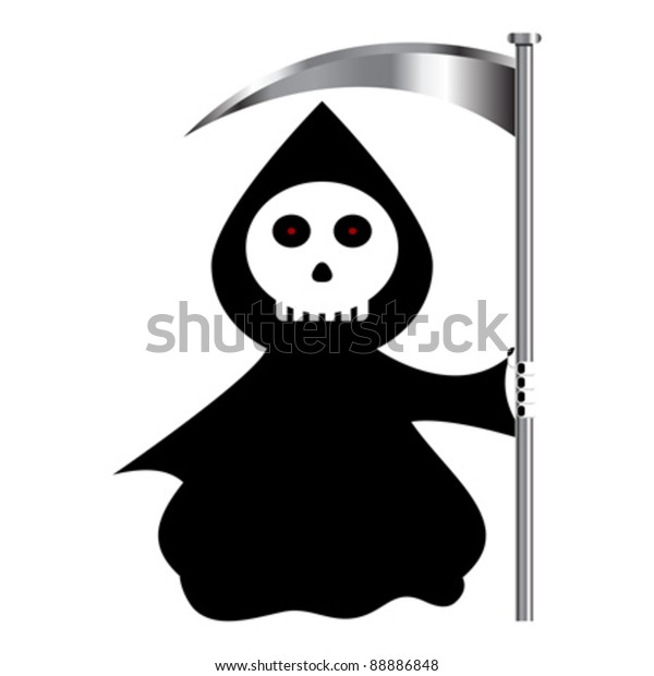 Funny Reaper Cartoon Isolated Over White Stock Vector (Royalty Free ...