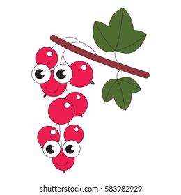 Funny Red Currant Cartoon Outlined Object Stock Vector (Royalty Free ...