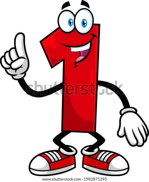Funny Caricatura Roja Número 1 Mostrando: vector de stock (libre de ...