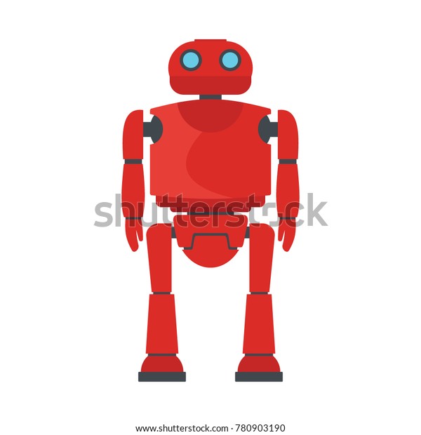 Funny Red Robot Vector Illustration Cartoon Stock Vector (Royalty Free ...