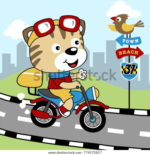 funny rider cartoon vector