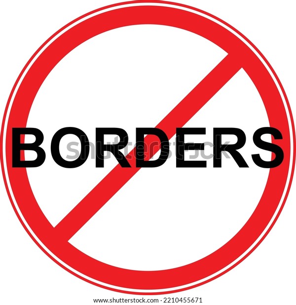 Funny Road Sign No Borders Vector Stock Vector (Royalty Free ...
